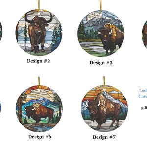 Beautiful Scenic Buffalo Image on Ceramic Merry Christmas Ornament ...
