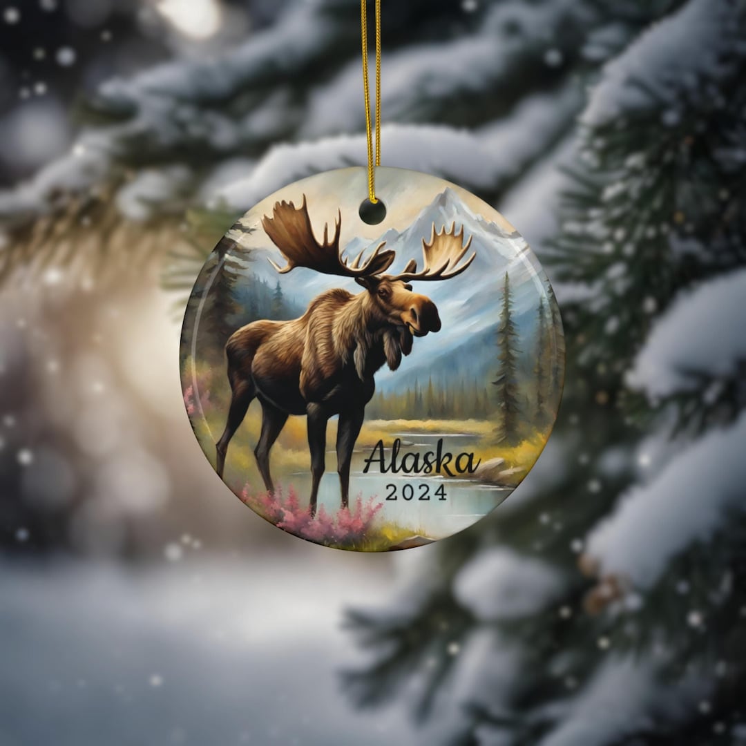 2025 Moose Ornament, Beautiful Alaska Souvenir Christmas Gift Idea ...