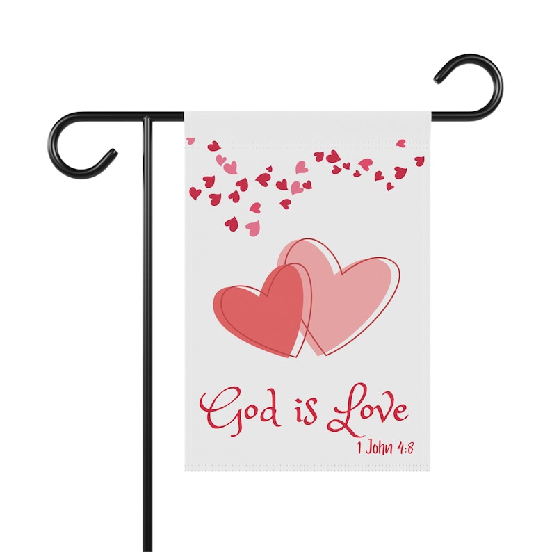 God is Love Christian Valentine's Day Garden Flag | House Welcome ...