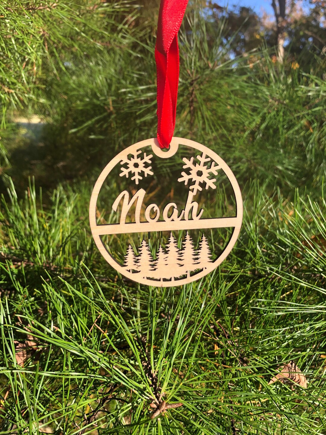 Personalized Wooden Name Christmas Ornament, Laser Cut, Gift Idea, 2023 ...