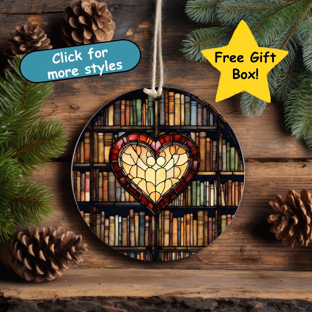 Beautiful Stained Glass Imitation, Unique Book Lover Gift, Librarian ...