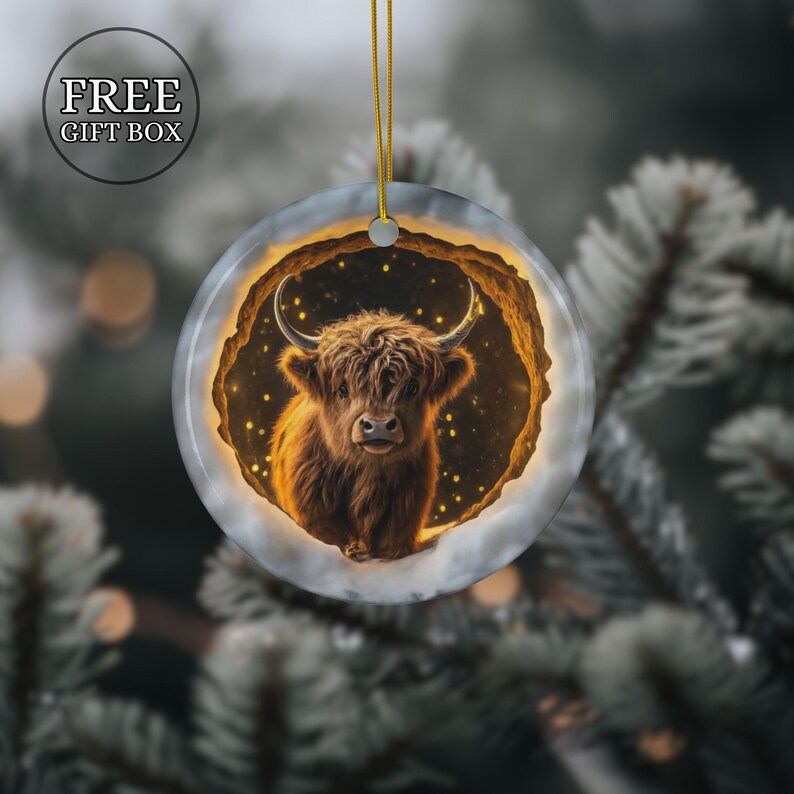 Highland Cow Dreamy Snow Tunnel Beautiful Christmas Gift Idea, Cow ...