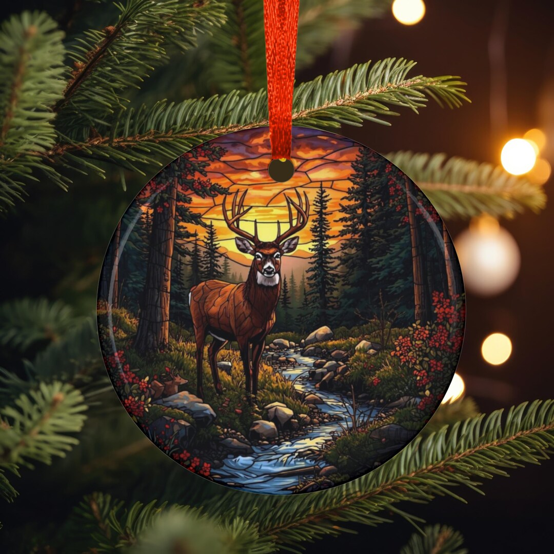 Scenic Buck, Beautiful Forrest Christmas Ornament, Heirloom Holiday ...