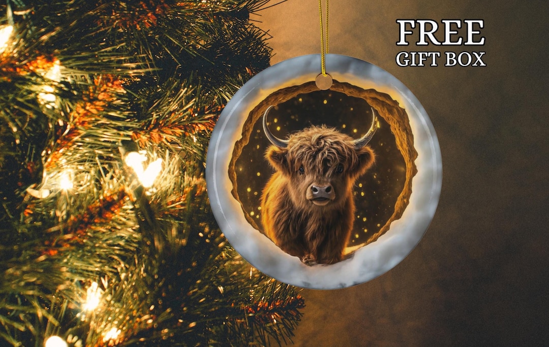Highland Cow Dreamy Snow Tunnel Beautiful Christmas Gift Idea, Cow ...