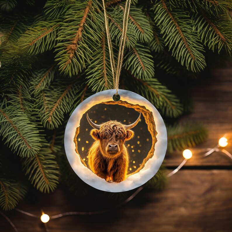 Highland Cow Dreamy Snow Tunnel Beautiful Christmas Gift Idea, Cow ...