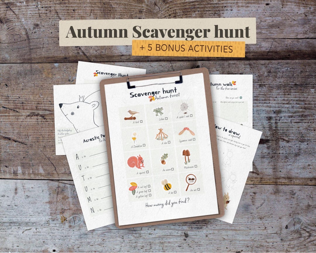 Autumn Scavenger Hunt Printable, Plus More Kids Outdoor and Indoor ...