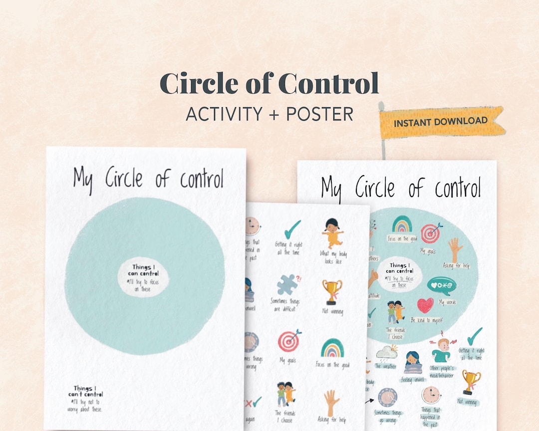 Circle of Control Worksheet for Children Age 5+, Help Kids With ...