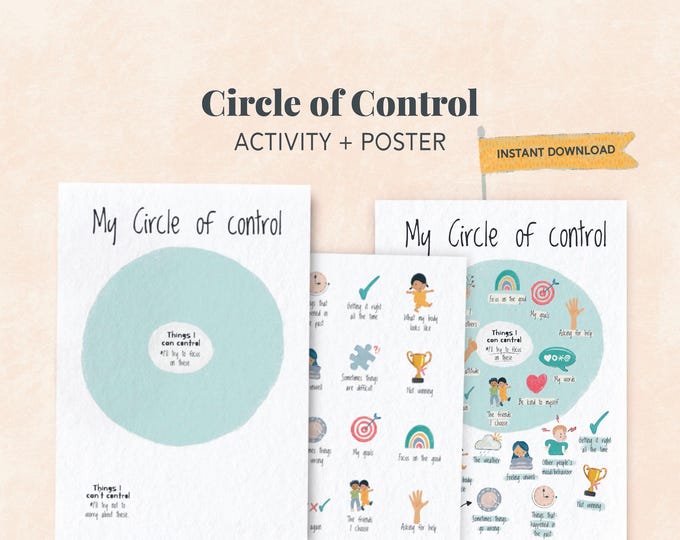 Circle of Control, Mental Health, Therapy Counseling Wall Art ...