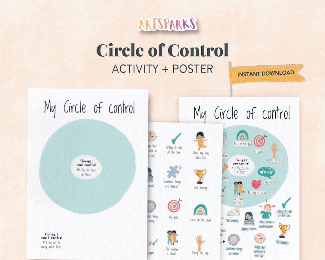 Circle of Control Worksheet for Children Age 5+, Help Kids With ...
