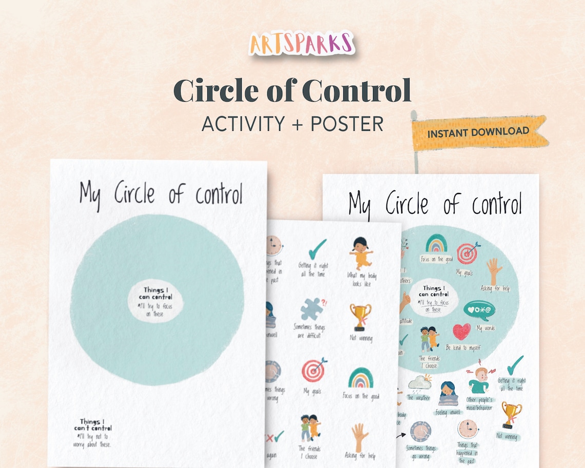 Circle of Control Worksheet for Children Age 5+, Help Kids With ...