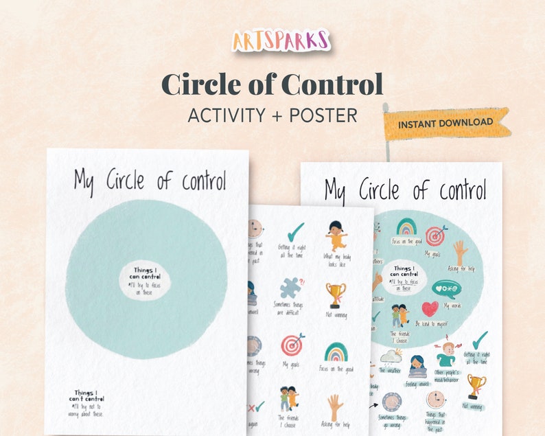 Circle of Control Worksheet for Children Age 5+, Help Kids With ...