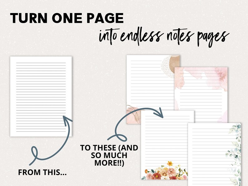 Commercial Use Lined Pages Template Canva Printable - Etsy