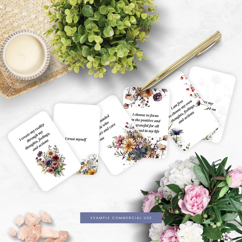 Affirmation Cards Template Canva | Printable Affirmation Cards | PLR ...