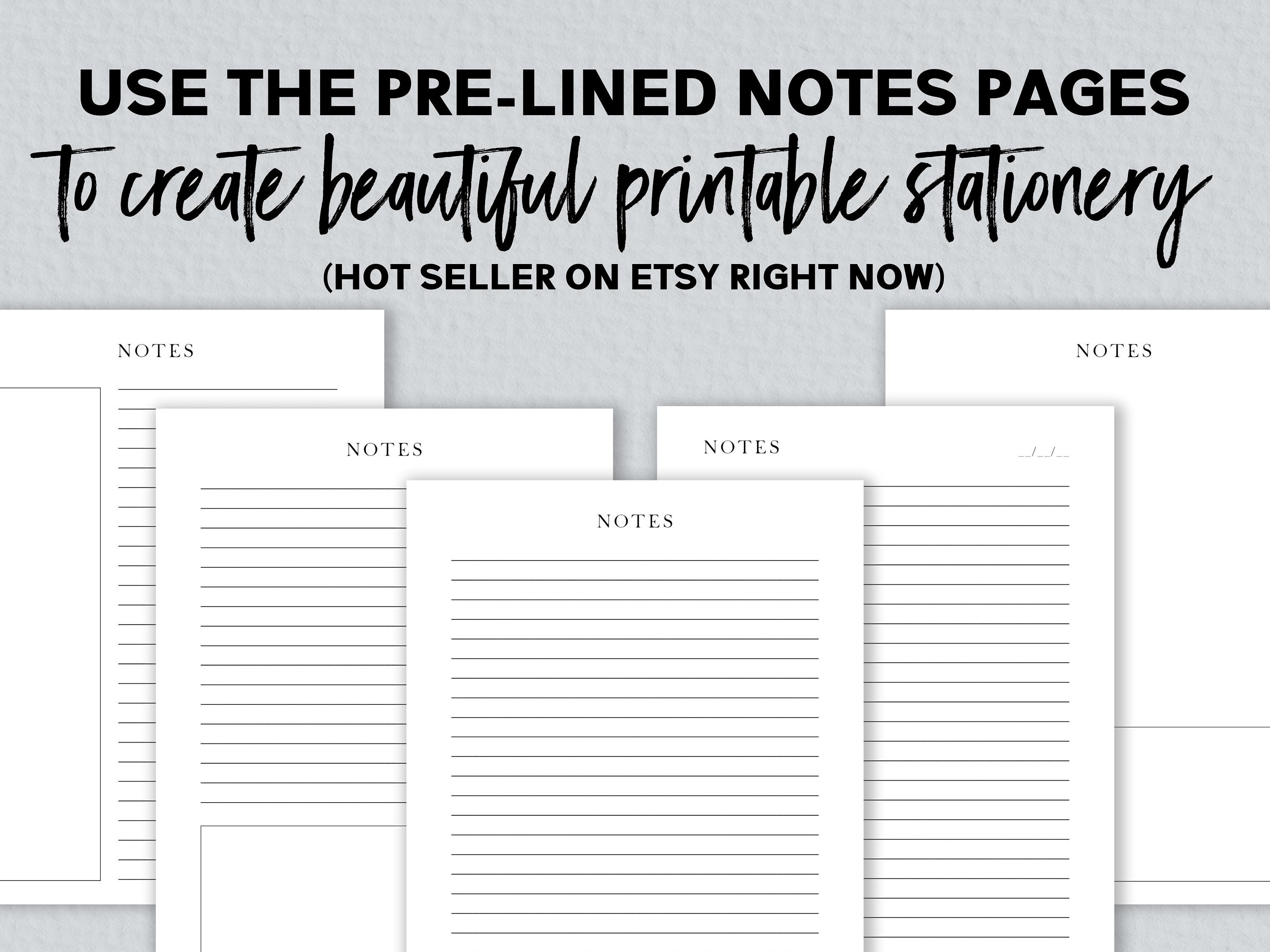 Commercial Use Notes Pages Template Canva Printable - Etsy
