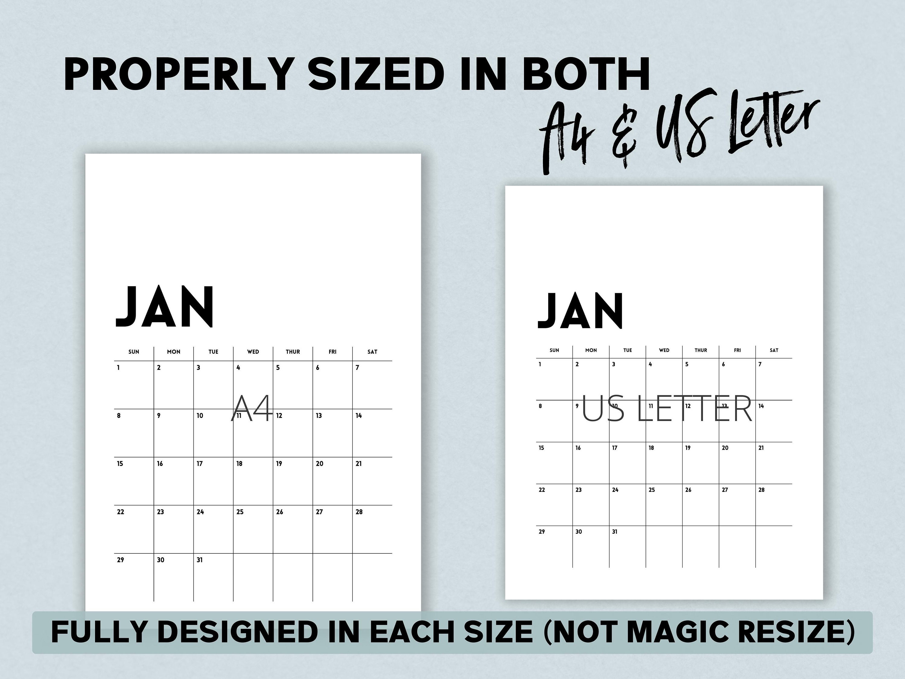 Commercial Use Calendar Template, Canva Printable Calendar Template ...