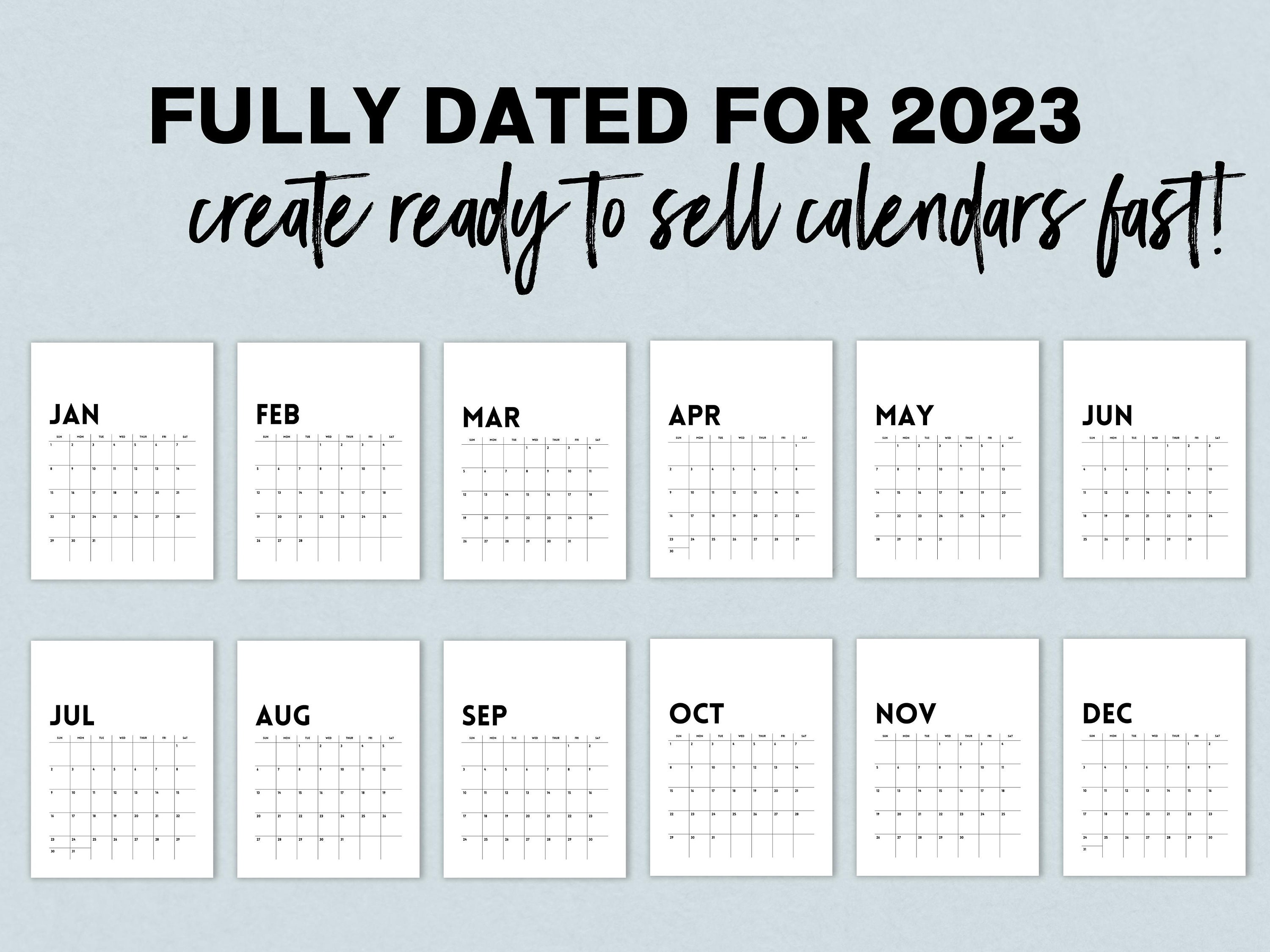 Commercial Use Calendar Template, Canva Printable Calendar Template ...