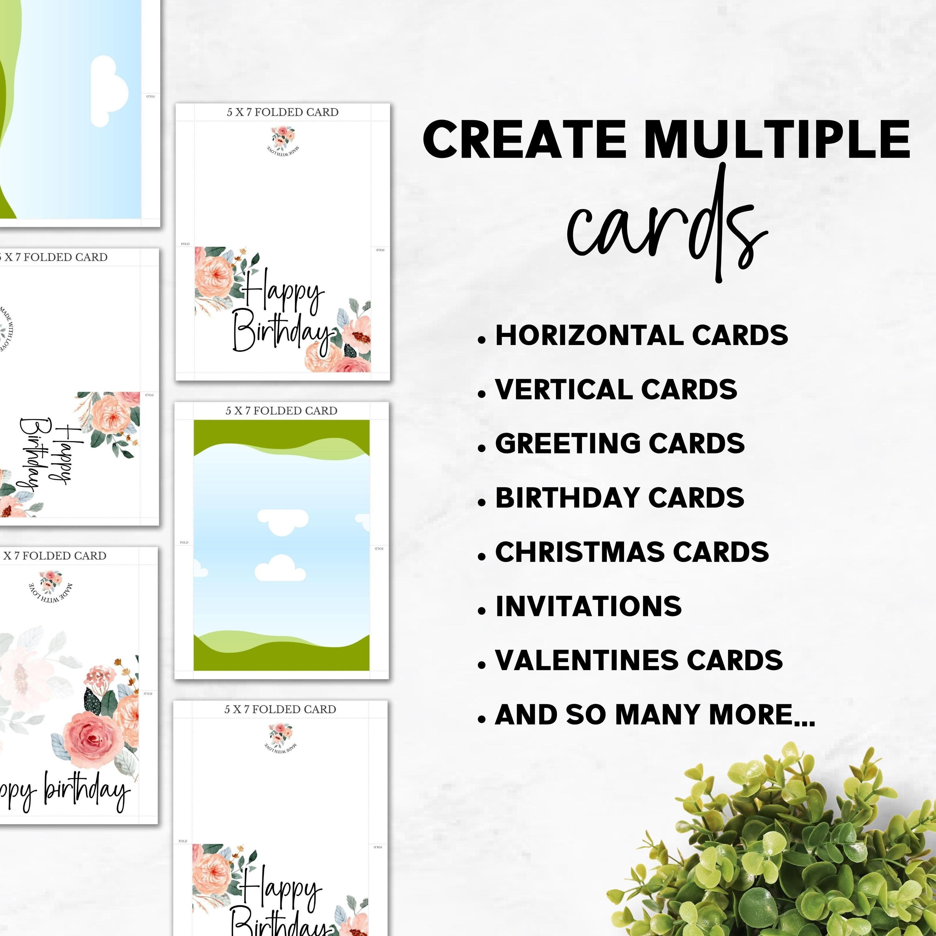 5x7 Folded Card Template, Canva Template, Commercial Use, 5x7 Greeting ...