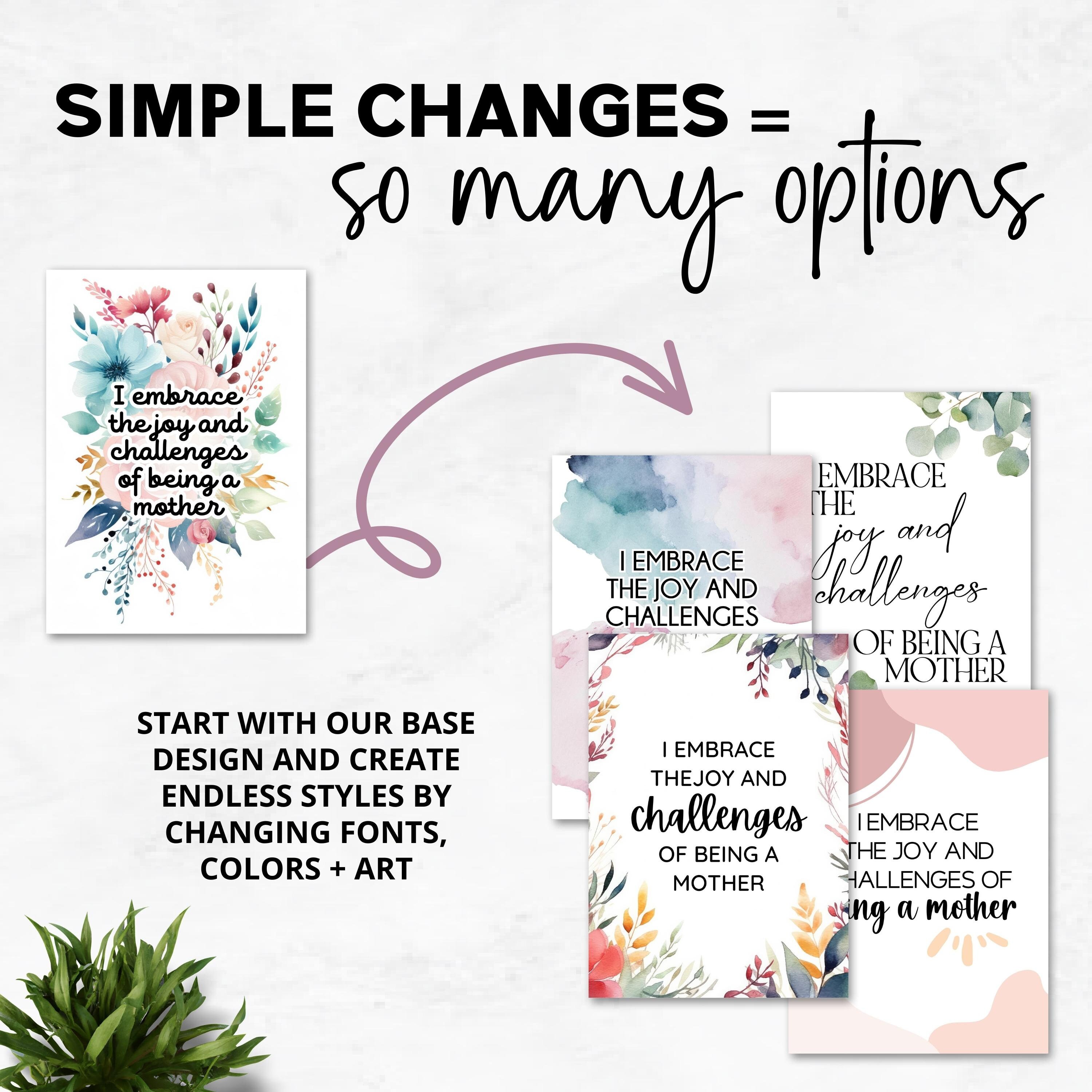 Affirmation Cards for Moms Canva Template, Editable Affirmation Card ...