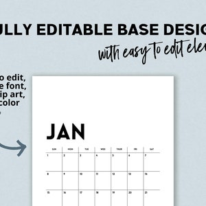 Commercial Use Calendar Template, Canva Printable Calendar Template ...