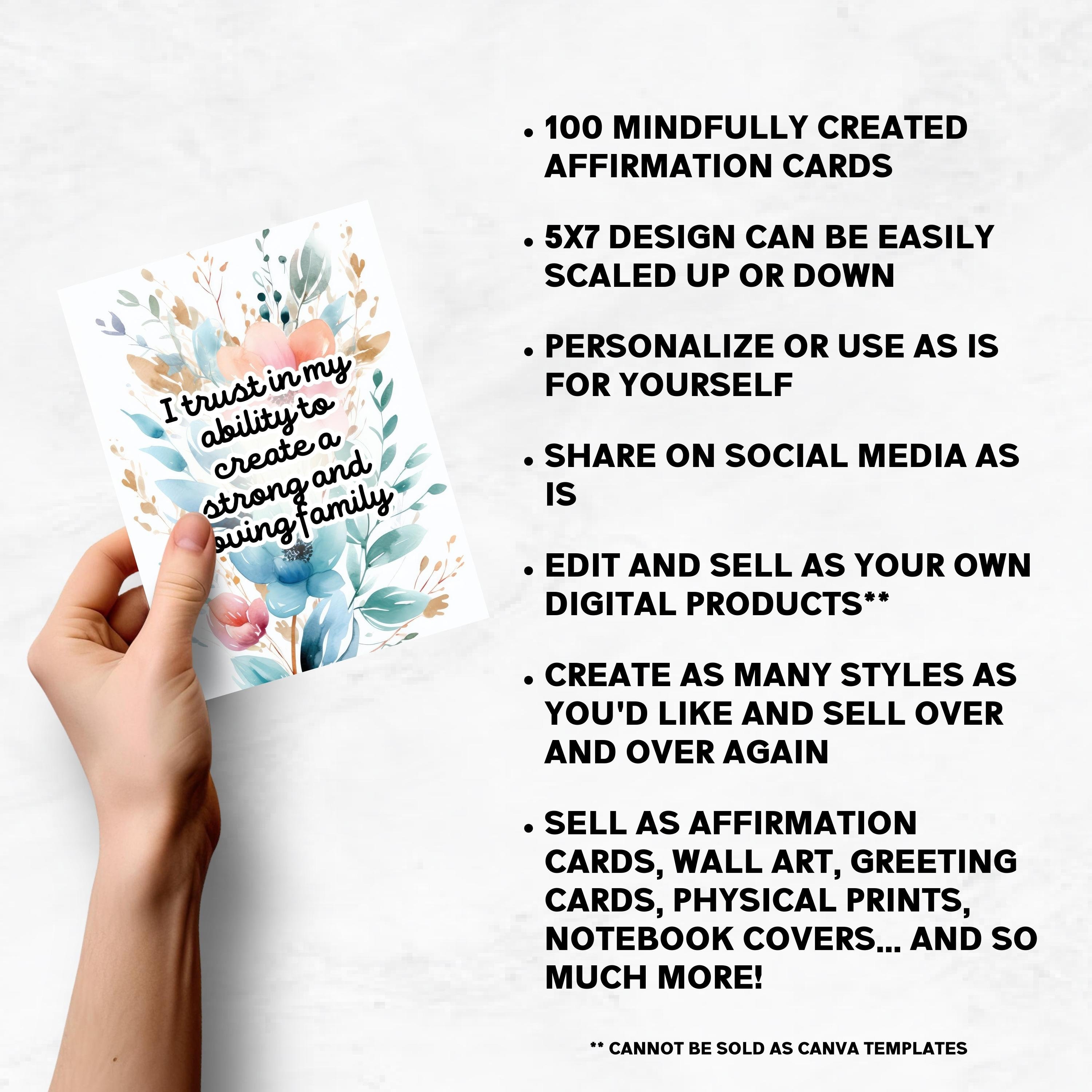 Affirmation Cards for Moms Canva Template, Editable Affirmation Card ...