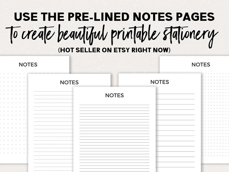 Commercial Use Lined Pages Template Canva Printable - Etsy