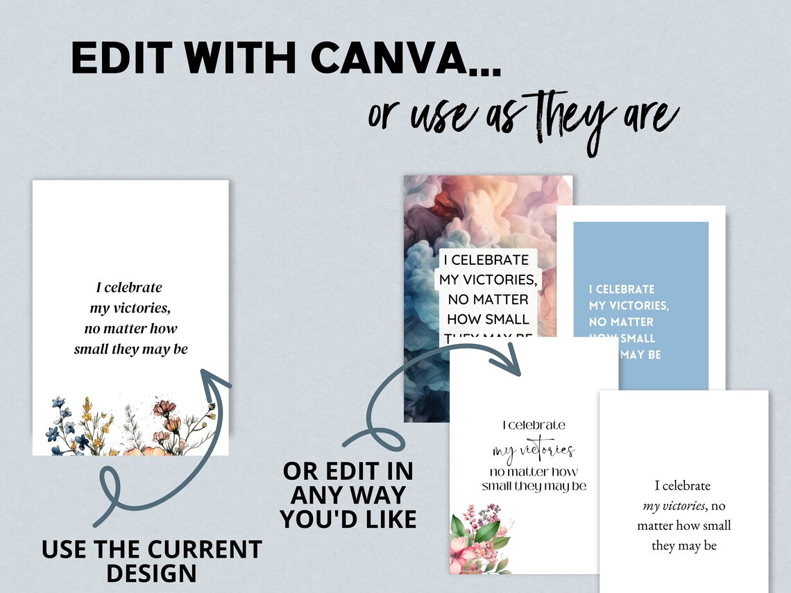 Affirmation Cards Template Canva Printable Affirmation Cards - Etsy