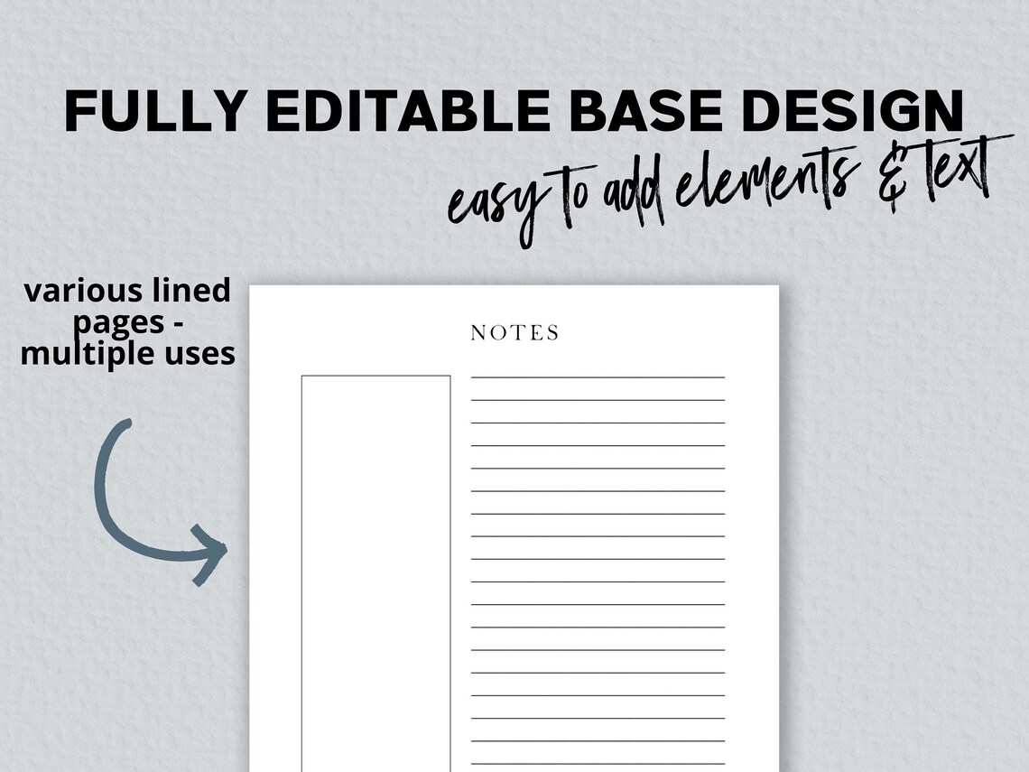 Commercial Use Notes Pages Template Canva Printable - Etsy