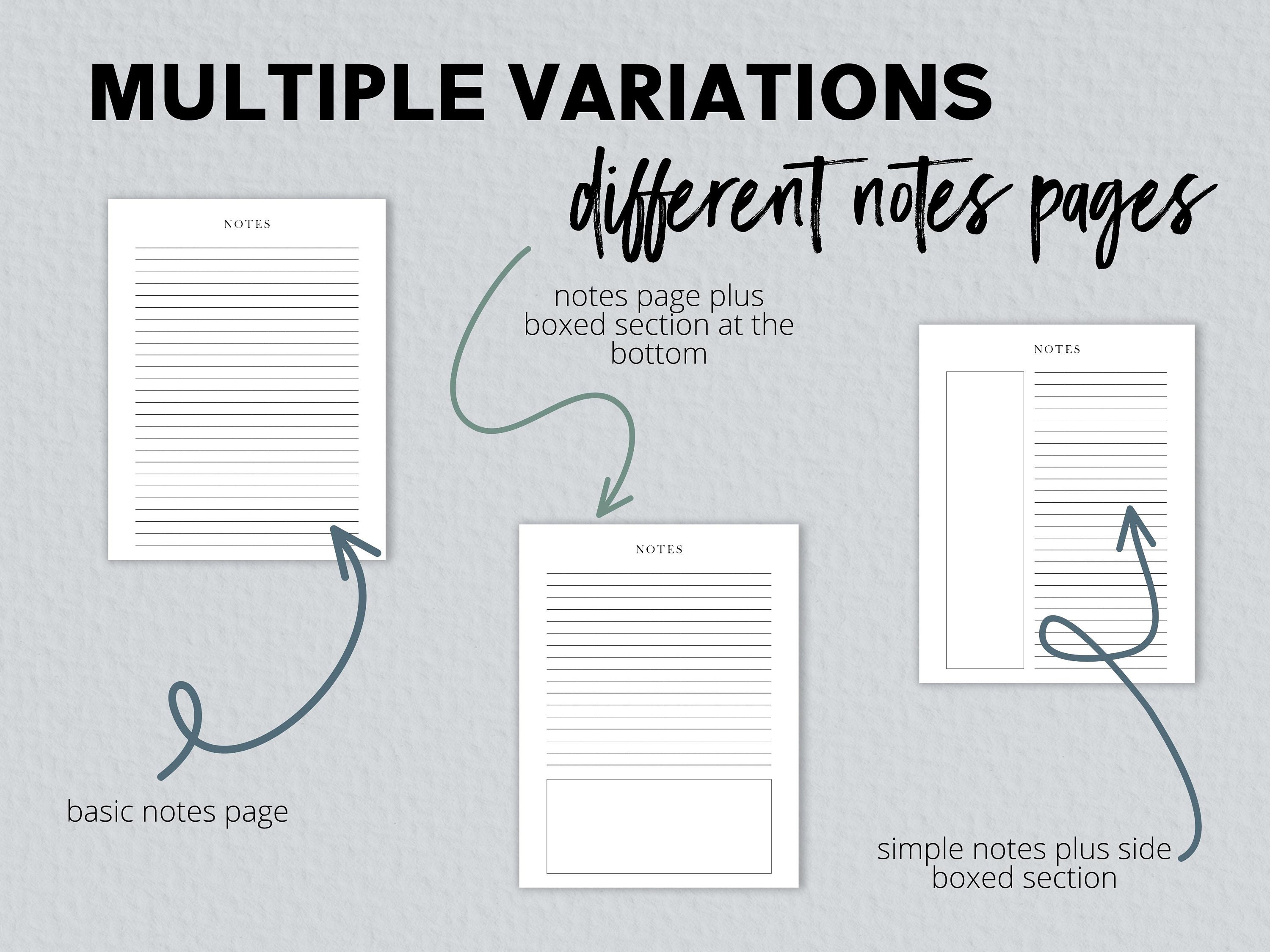 Commercial Use Notes Pages Template Canva Printable - Etsy
