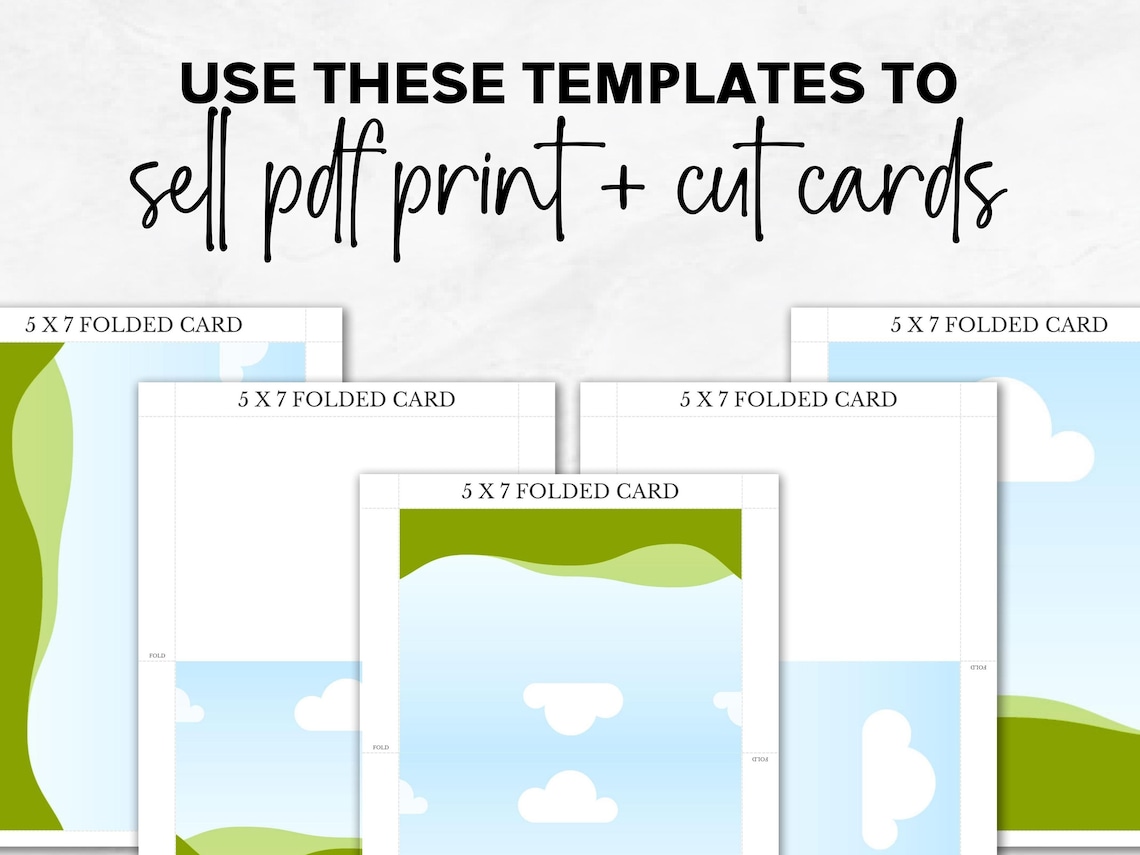 5x7 Folded Card Template Canva Template Commercial Use 5x7 - Etsy