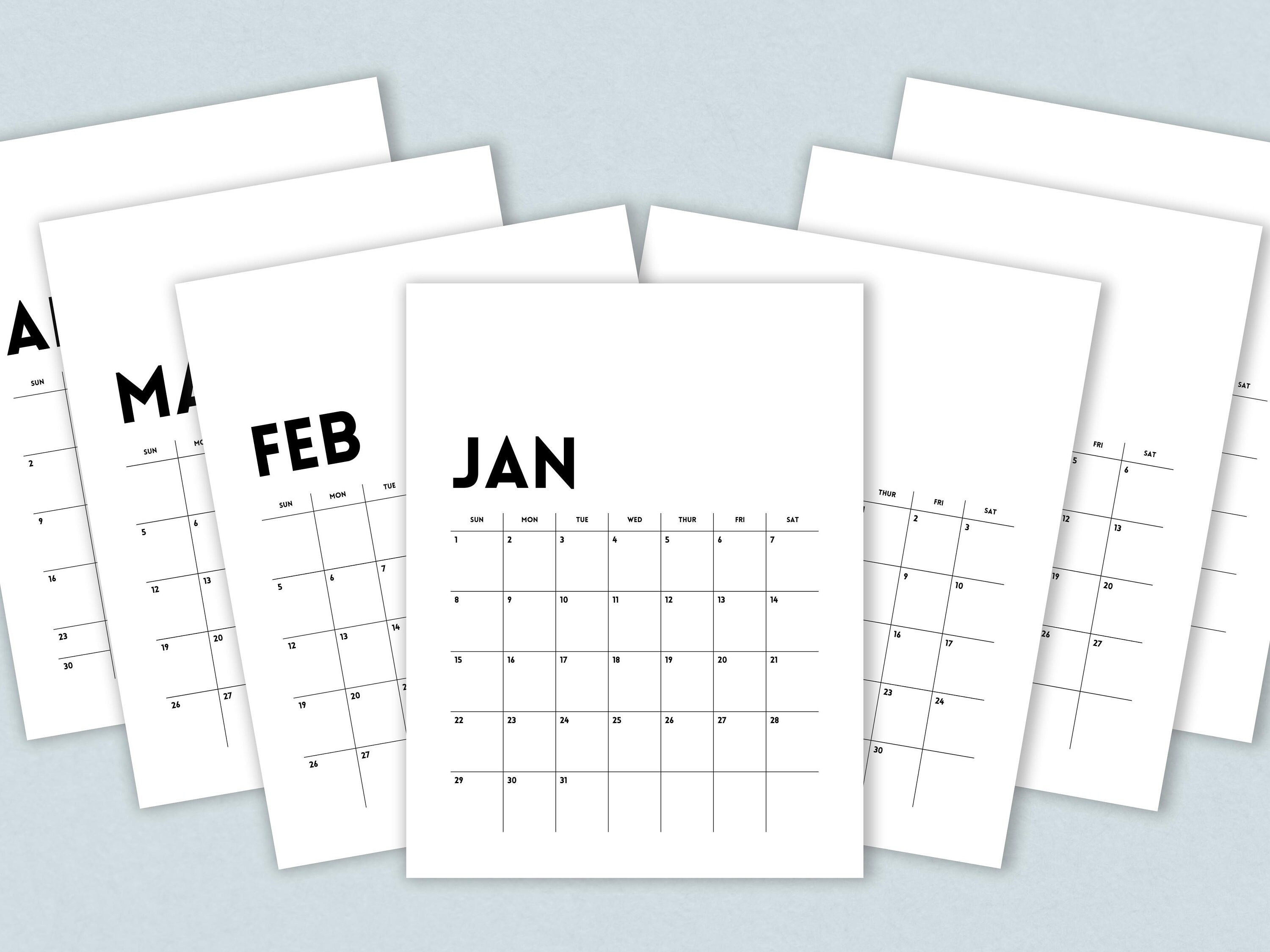 Commercial Use Calendar Template, Canva Printable Calendar Template ...