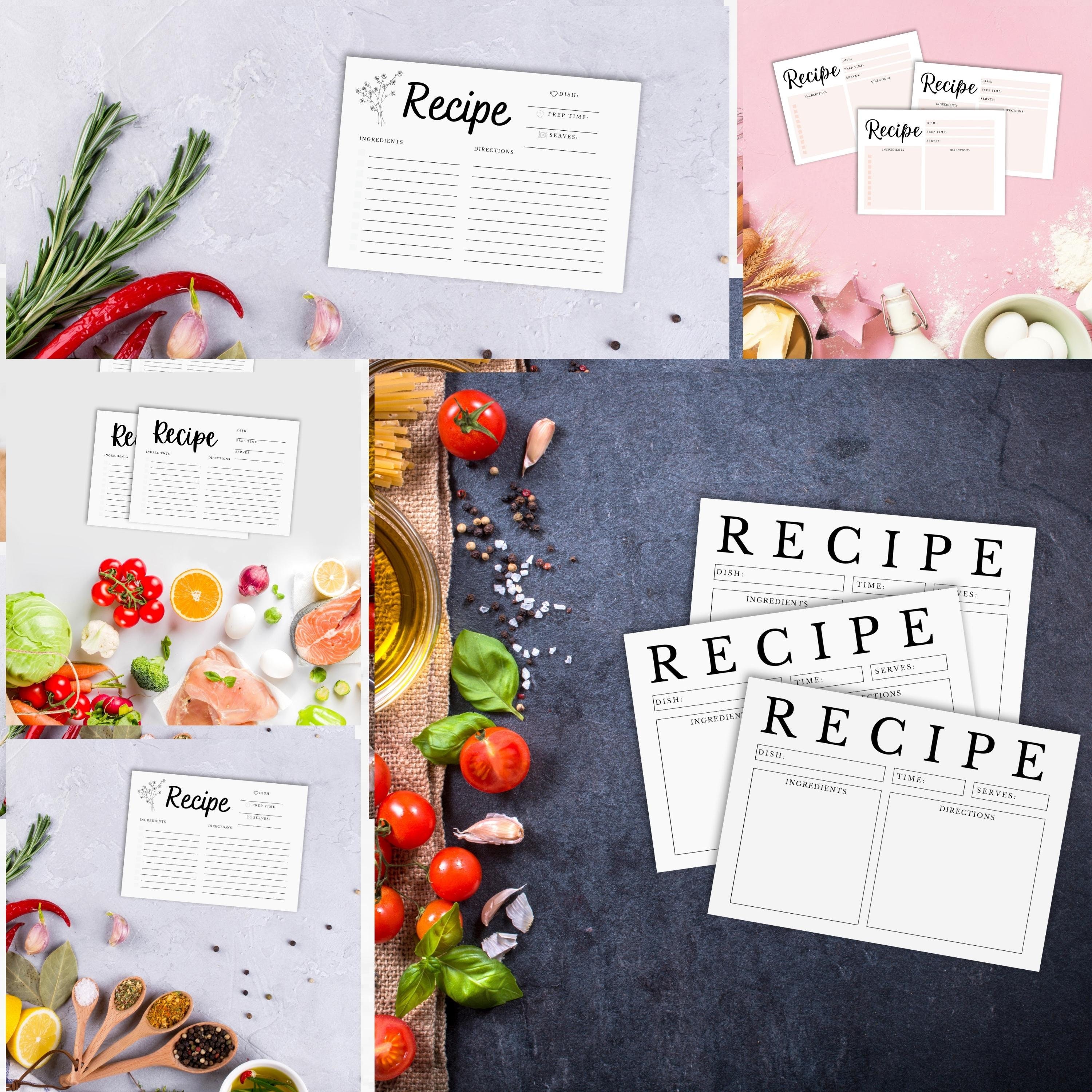 Editable Recipe Card Template, Commercial Use, PLR Recipe Card Template ...