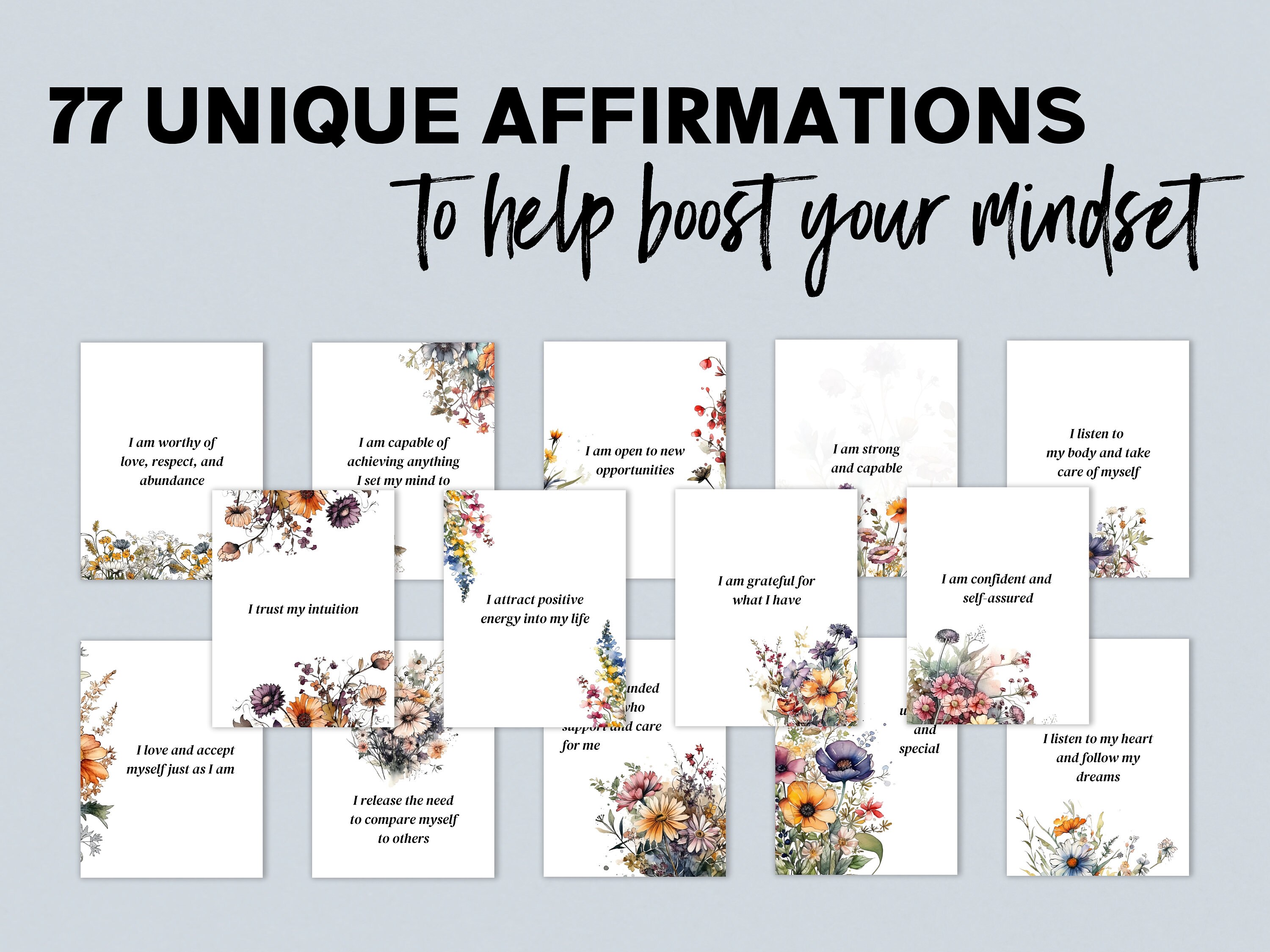 Affirmation Cards Template Canva Printable Affirmation Cards - Etsy