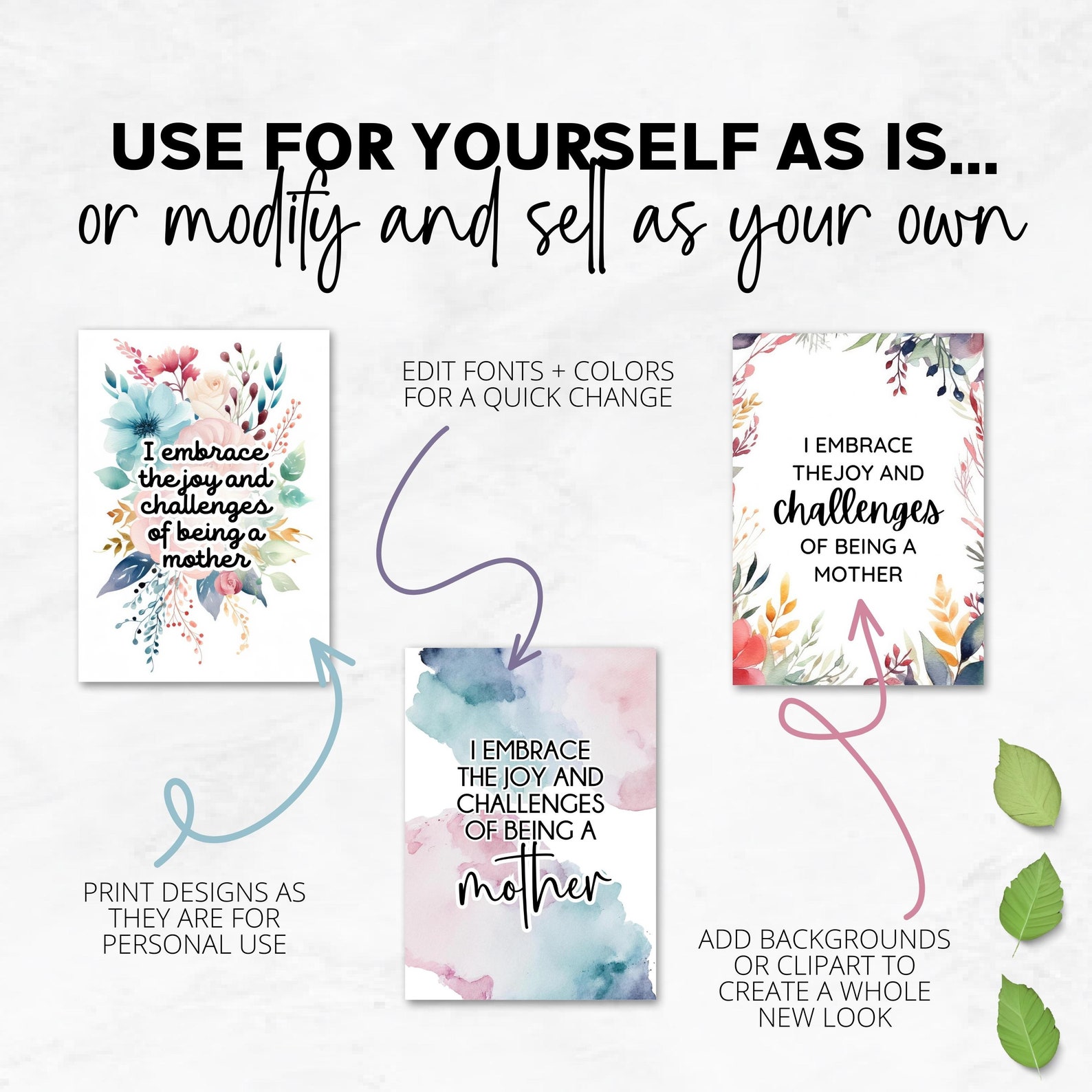 Affirmation Cards for Moms Canva Template, Editable Affirmation Card ...