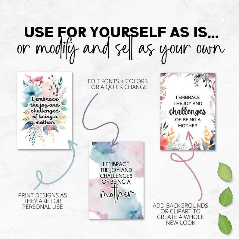 Affirmation Cards for Moms Canva Template, Editable Affirmation Card ...