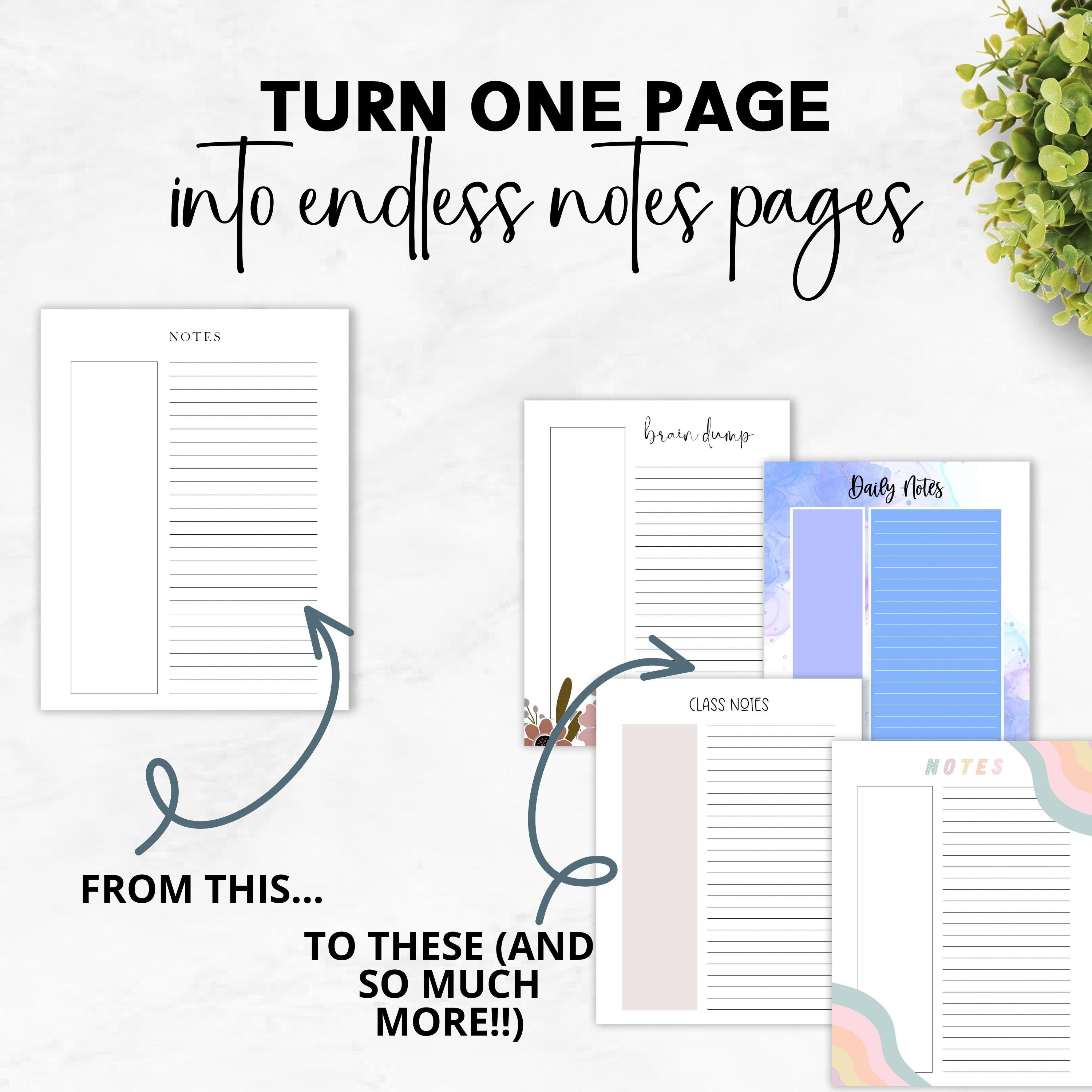 Commercial Use Notes Pages Template, Canva Printable Stationery ...