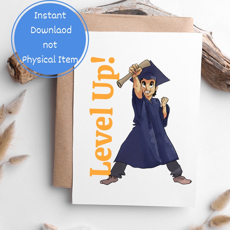 2024 Senior Level up Video Game Anime Congratulations Greeting ...