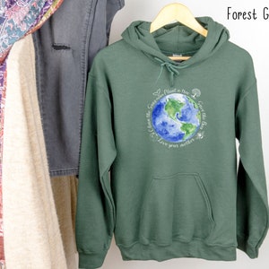 Earth Day Hoodie Sweatshirt Cozy Sweatshirt Gift for Her Watercolor ...