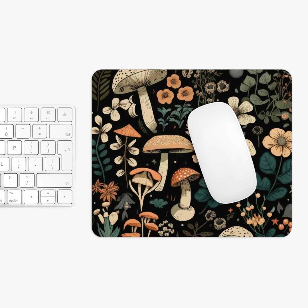 Botanical Mushroom Mouse Pad Cottagecore Mousepad Soft - Etsy