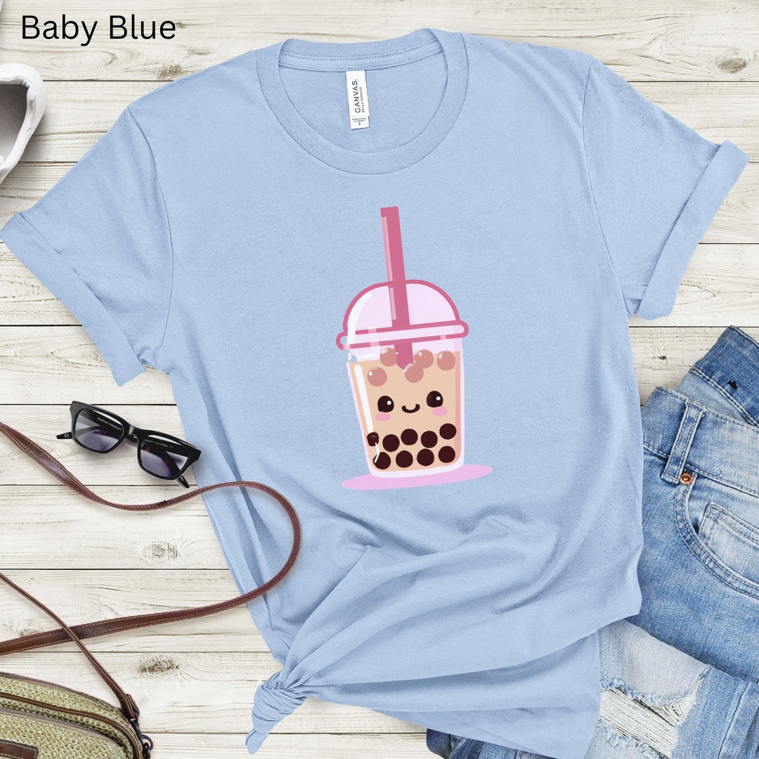 Boba Milk Tea Shirt, Cute Bubble Tea T-shirt, Kawaii Boba Tea Shirt for ...