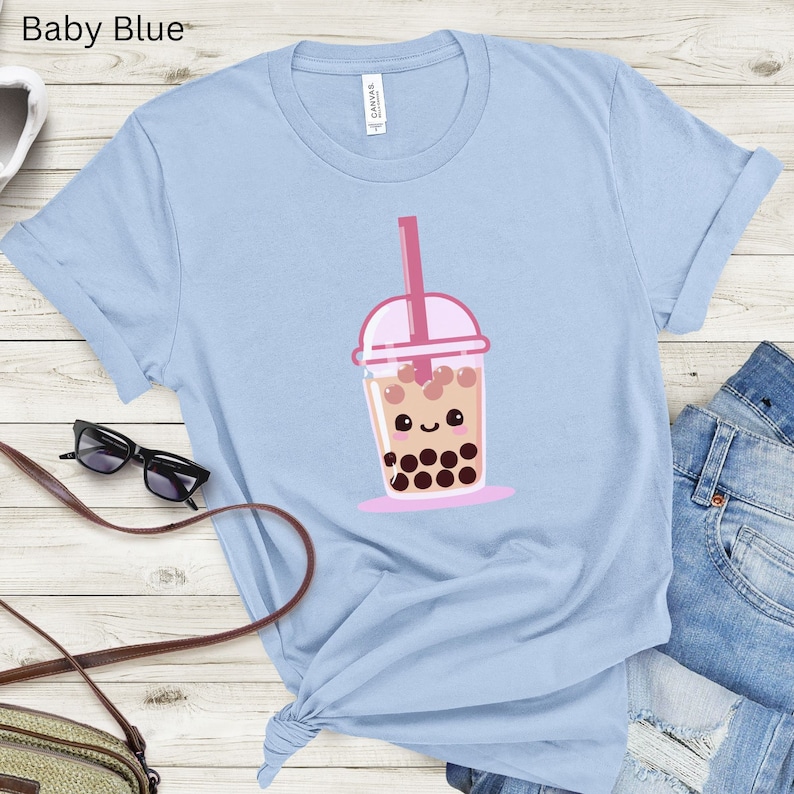 Boba Milk Tea Shirt, Cute Bubble Tea T-shirt, Kawaii Boba Tea Shirt for ...