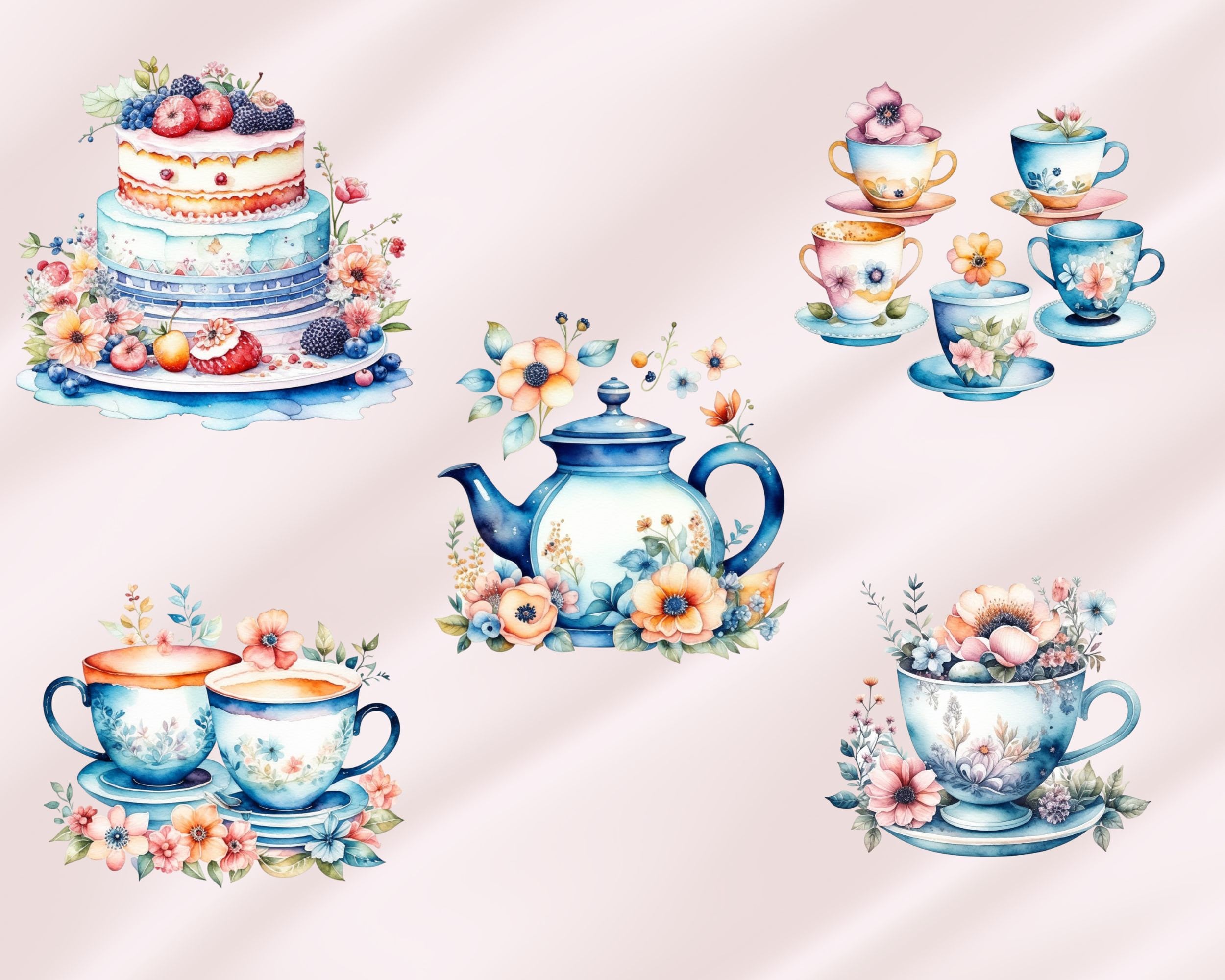Tea Party Clip Art, English Tea Party PNG Downloads, Teacups, Teapots ...