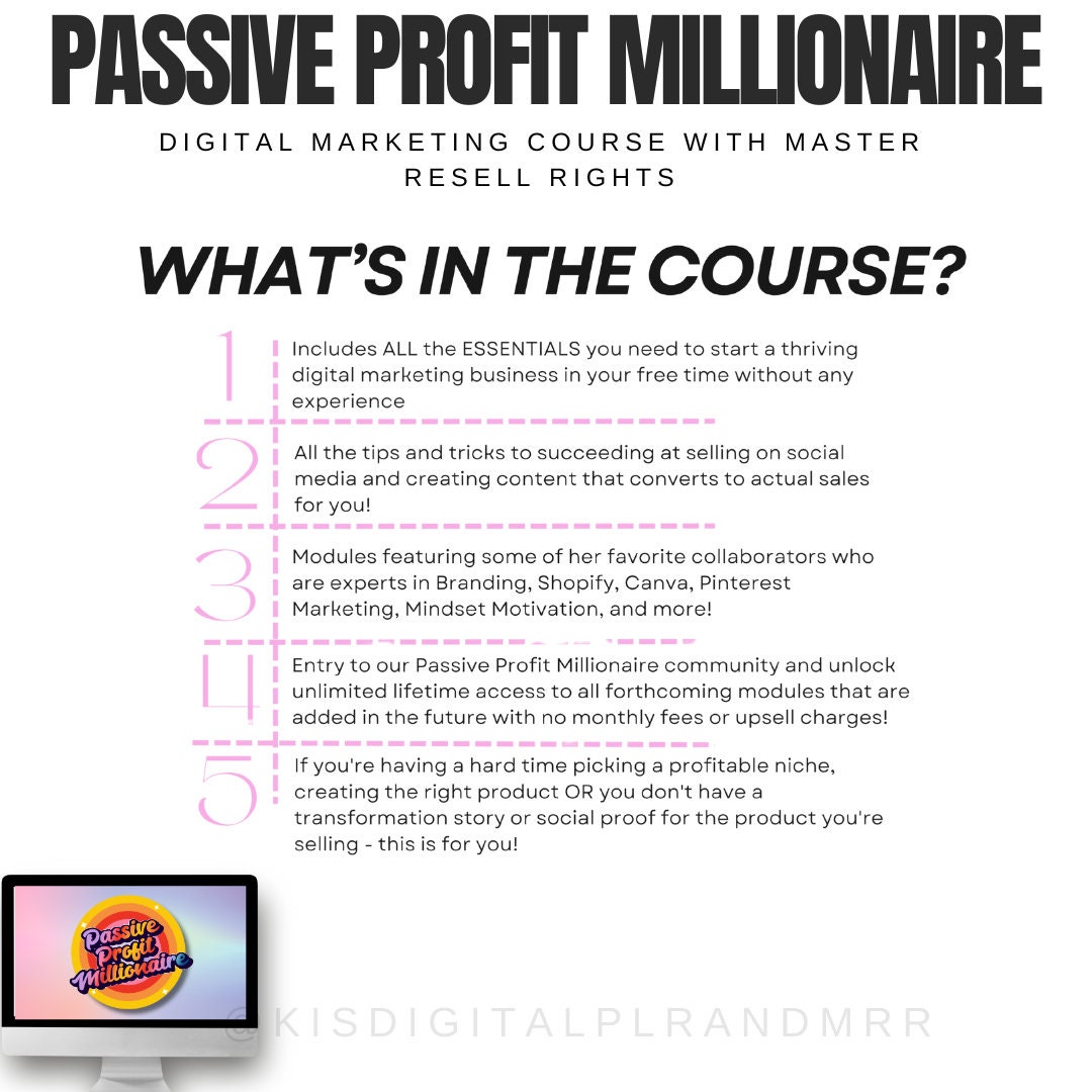 Passive Profit Millionaire Course Vol. 2 With MRR Master Resell Rights ...