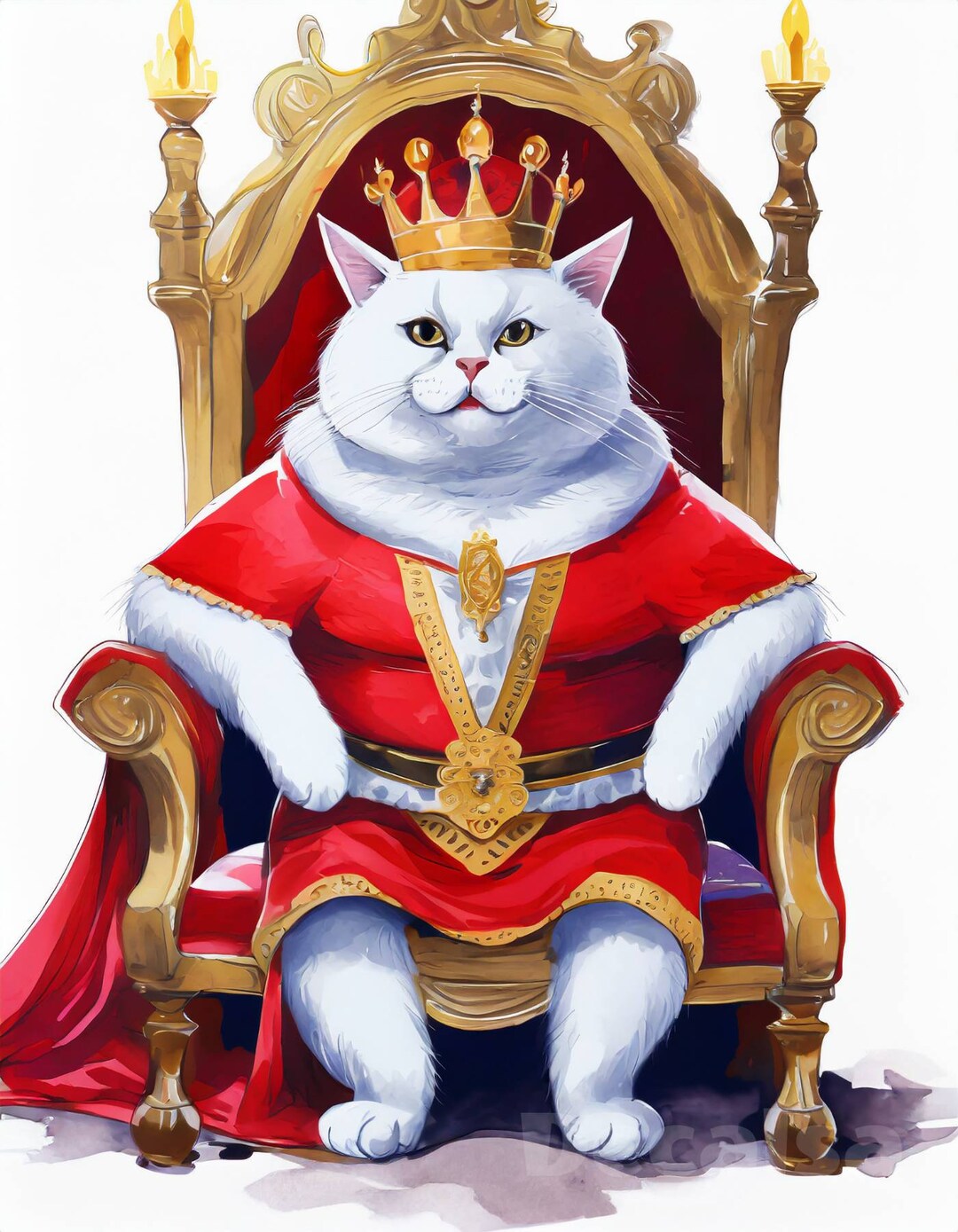 King Cat Image - Etsy