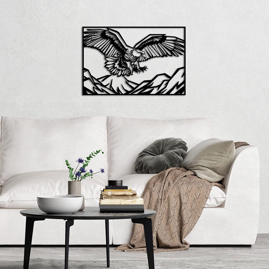 Metal Wall Art Decor Flying Bald Eagle Wall Hanging Modern Metal Wall ...