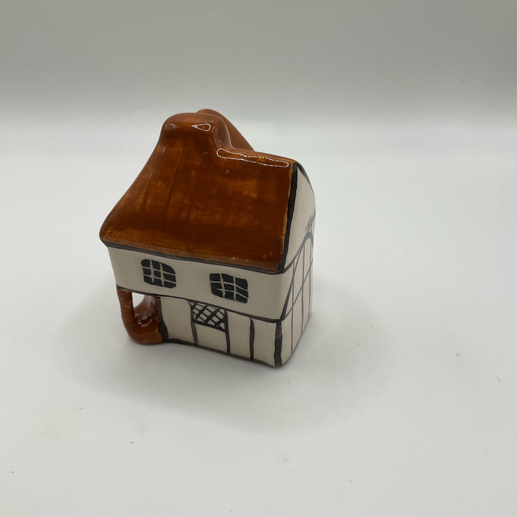 Hand-painted Ceramic House Figurine: Rustic Home Decor - Etsy