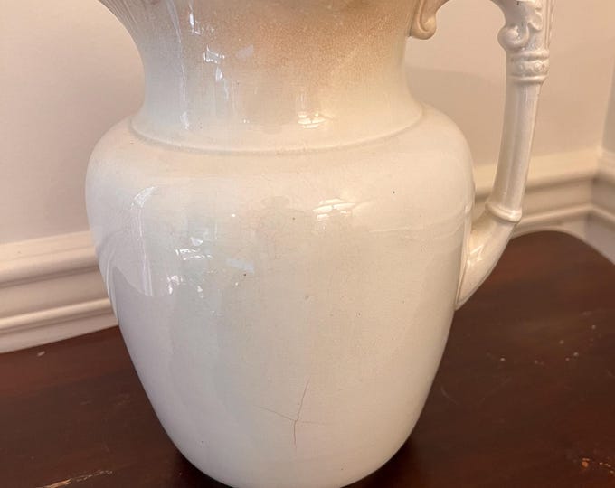 Large Antique Ironstone Wash Pitcher EBP Co Semi Granite - Etsy