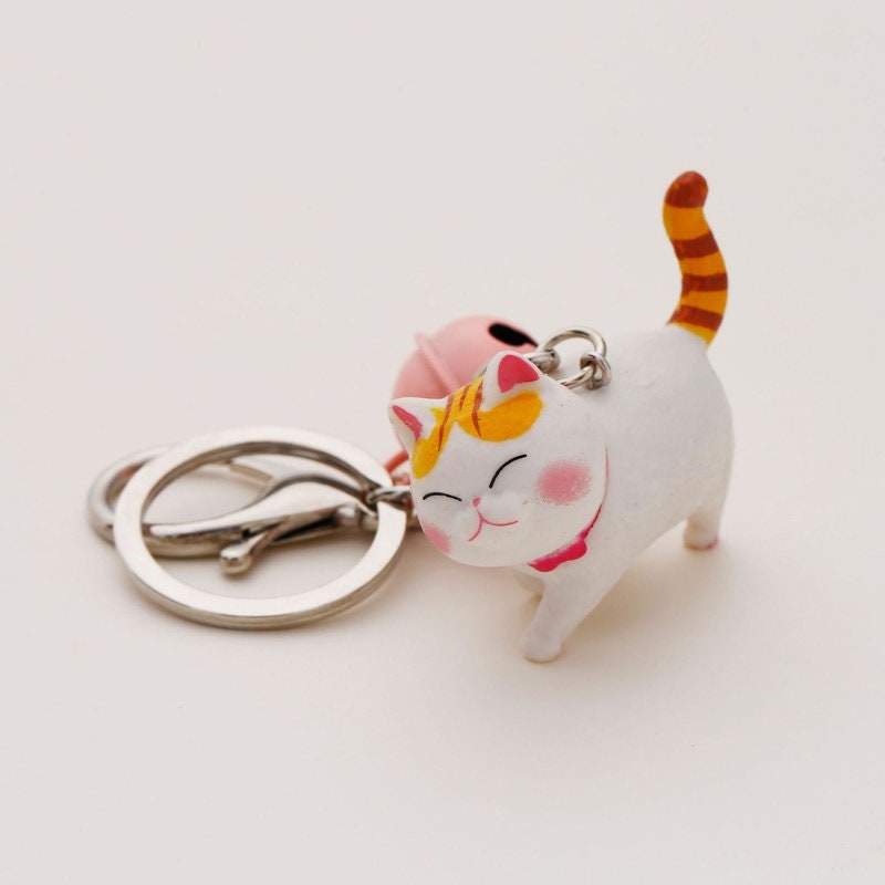 Cute Cat Keychain With Bell, Cat Lover Keychain, Keychain for Bags ...