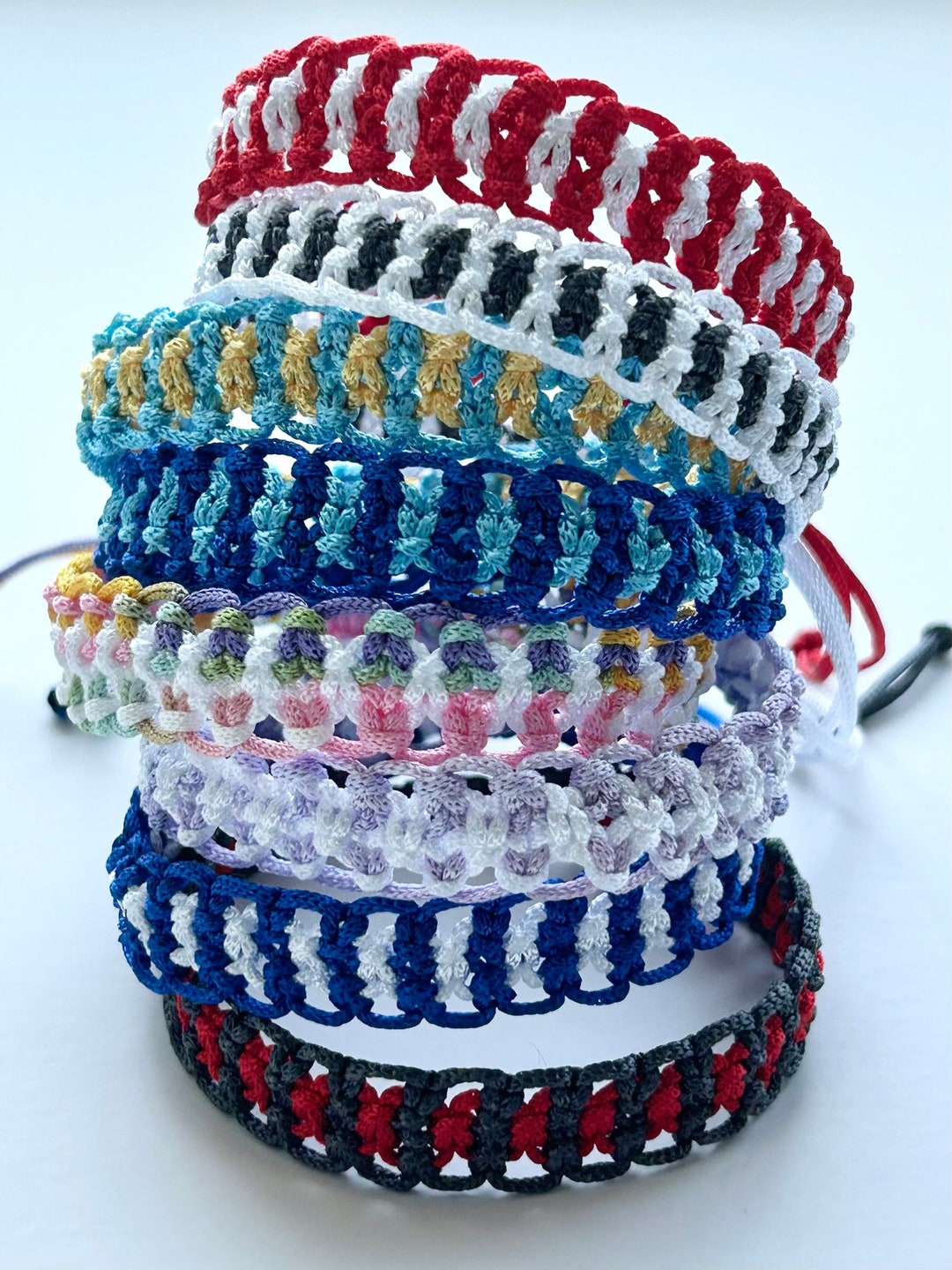 Braided Flat Bracelets, Nylon Cord Bracelets, Bracelets for Unisex ...