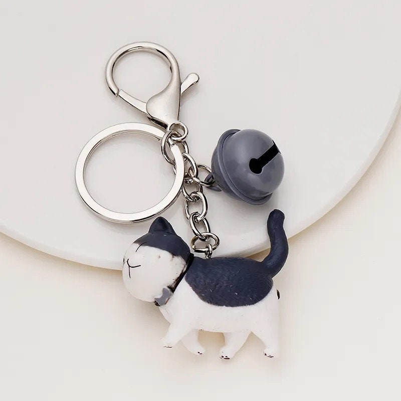 Cute Cat Keychain With Bell, Cat Lover Keychain, Keychain for Bags ...
