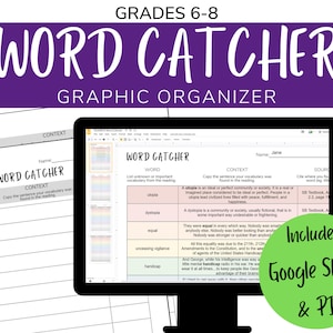 Word Catcher Worksheet - Printable - Google Slides - Vocabulary ...